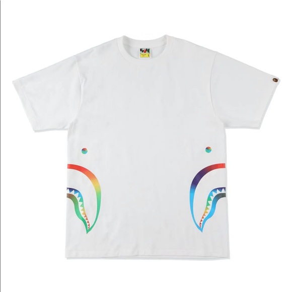 Bape | Shirts | Bape Rainbow Side Shark Tee Pride Month | Poshmark